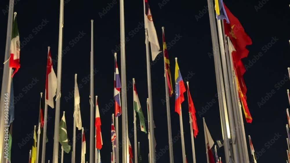 flag plaza is a square where every country's flag rise in Doha, Qatar ...