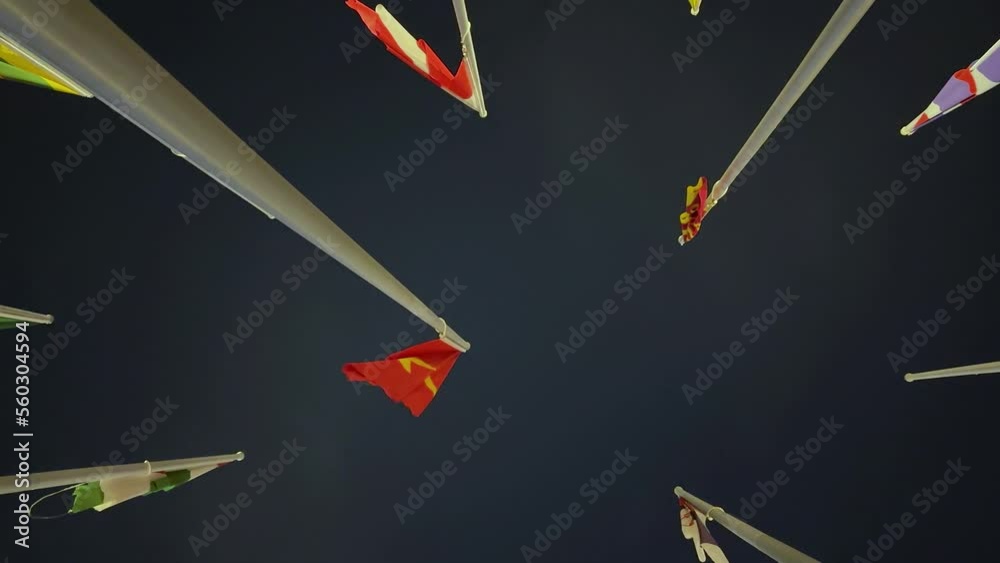 Flags of all countries were raised in the park of flags. At the end of ...