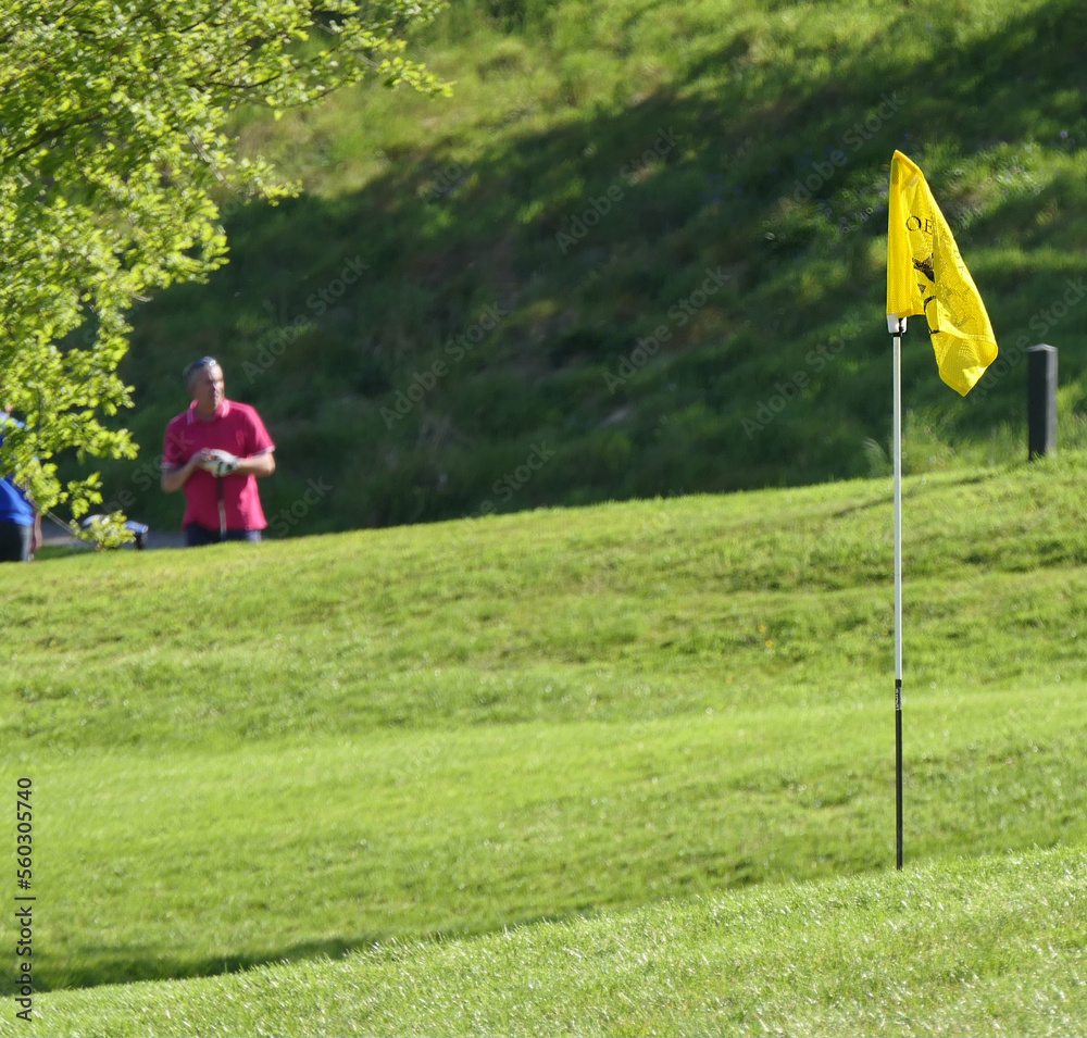 Golf flag pole at Radisson Roe Park Hotel & Golf Resort Limavady Derry ...