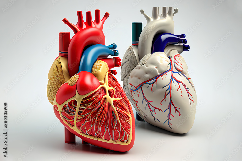 Illustration of the anatomy of the human heart. Generative ai Stock ...
