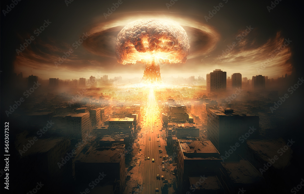 Nuclear bombing of a huge city. The beginning of the apocalypse ...