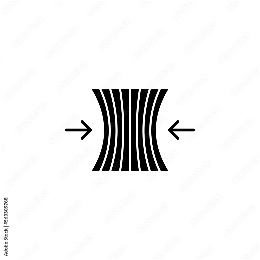 Elasticity line icon, vector pictogram of elastic material. Resilience ...