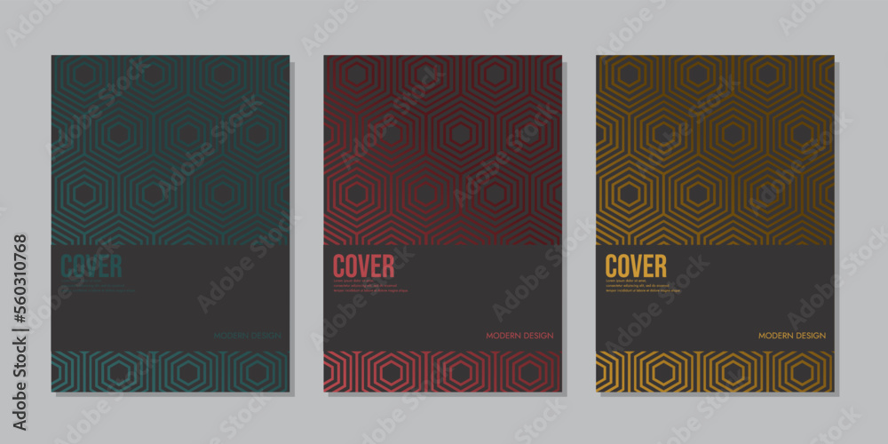 Abstract vector covers design template. hexagon shape geometric pattern ...