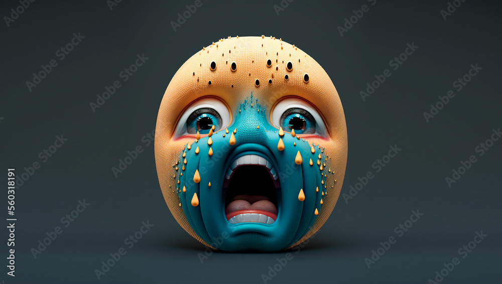 3D crying emoji Stock Illustration | Adobe Stock