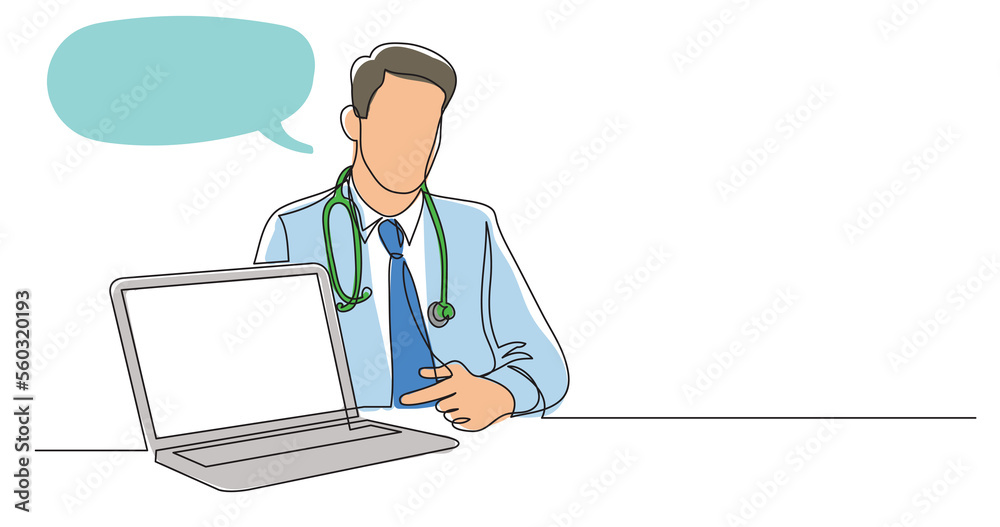 hospital doctor sitting pointing at laptop screen - PNG image with ...