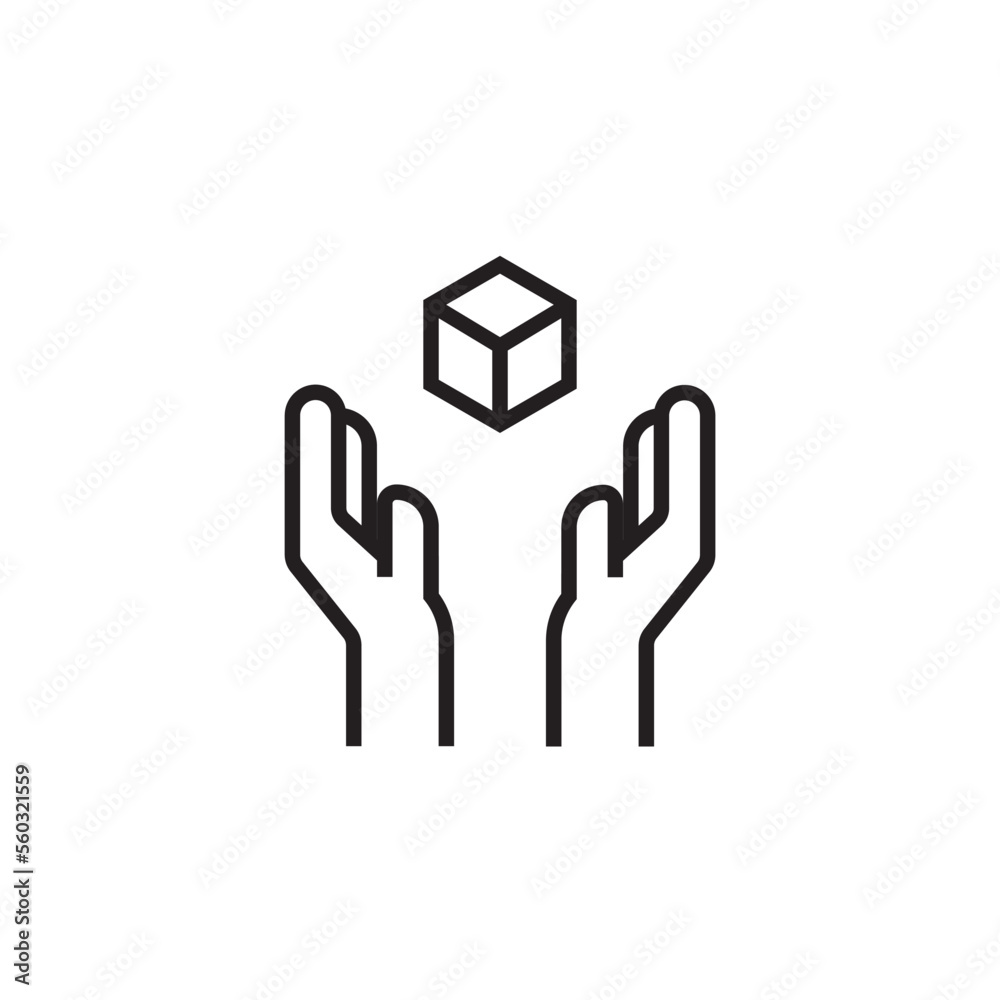 Handle with care delivery service icon with black outline style ...