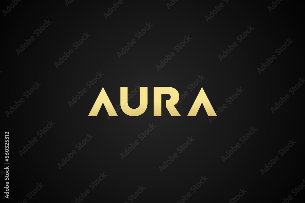 Aura logo or Aura logo vector isolated on black background. Aura logo ...