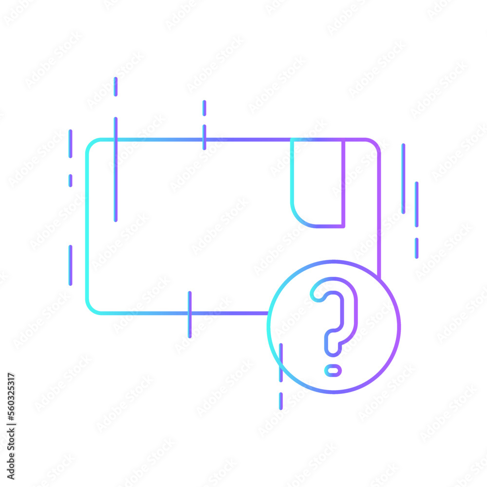 Lost package delivery service icons with purple blue outline style ...