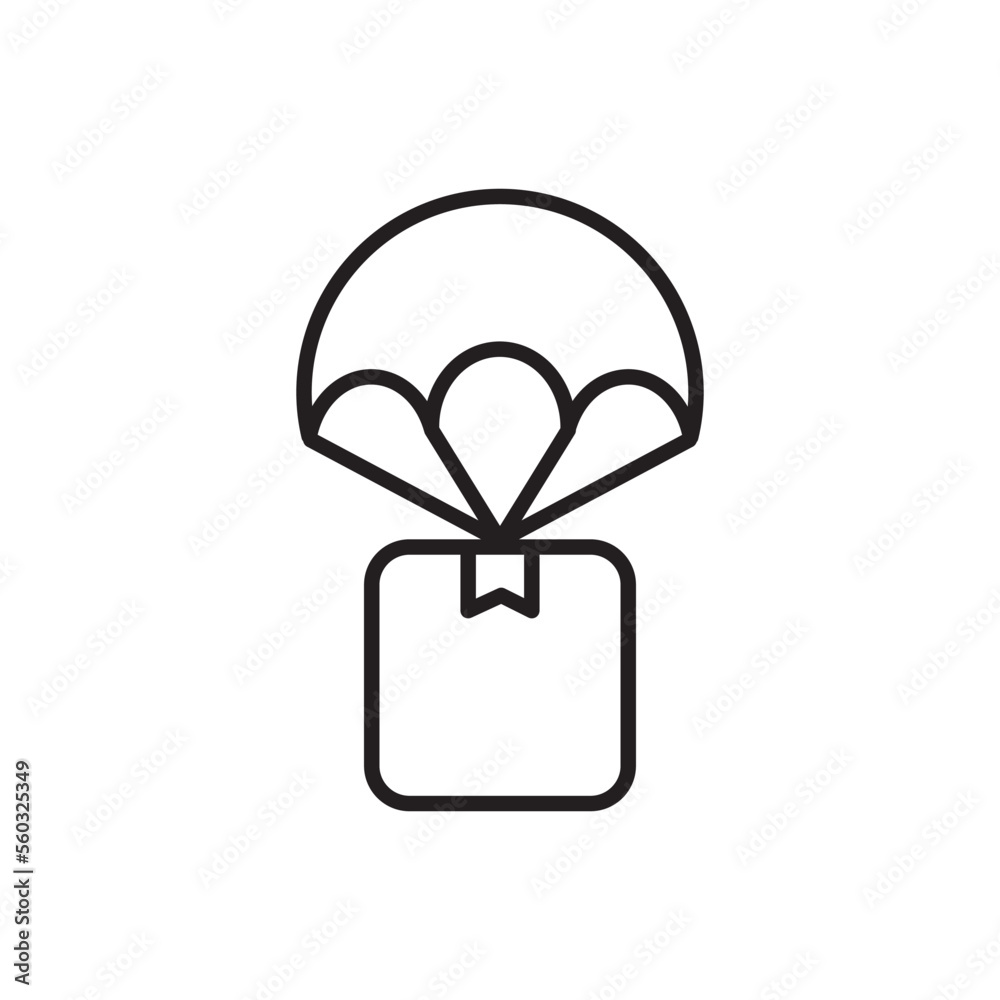 Delivery box delivery service icons with black outline style. Shipping ...