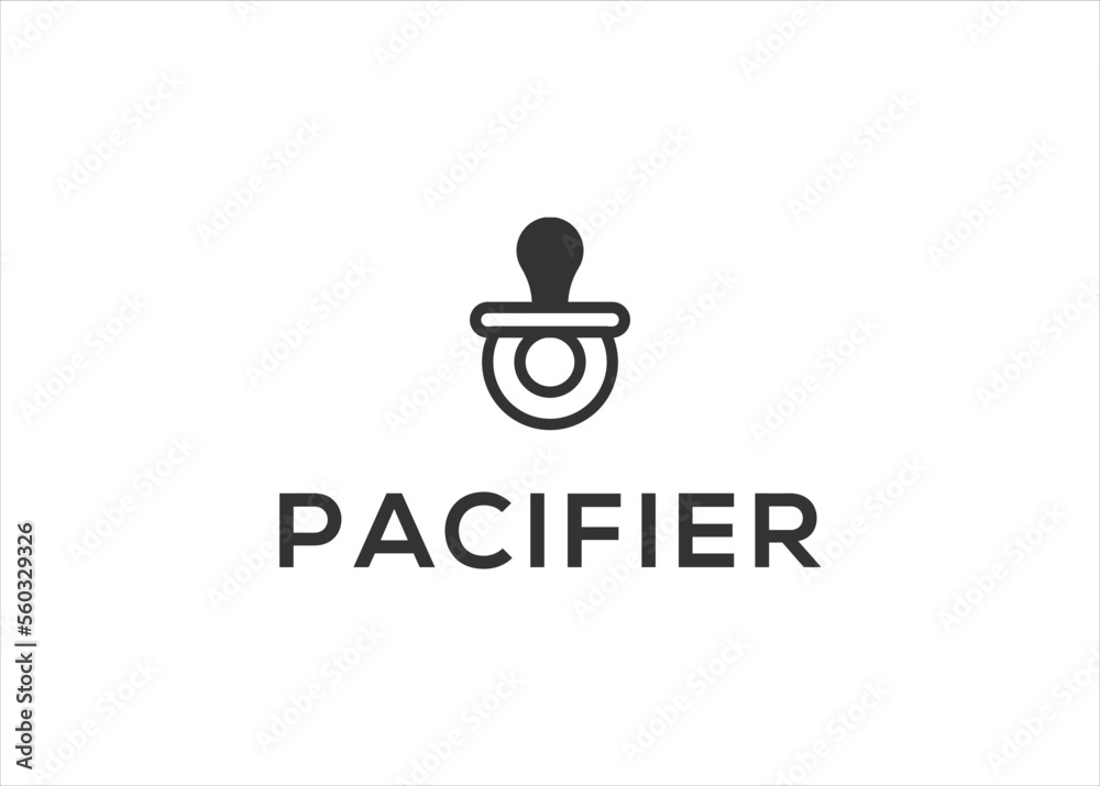 pacifier logo. Simple illustration of newborn pacifier vector logo for ...