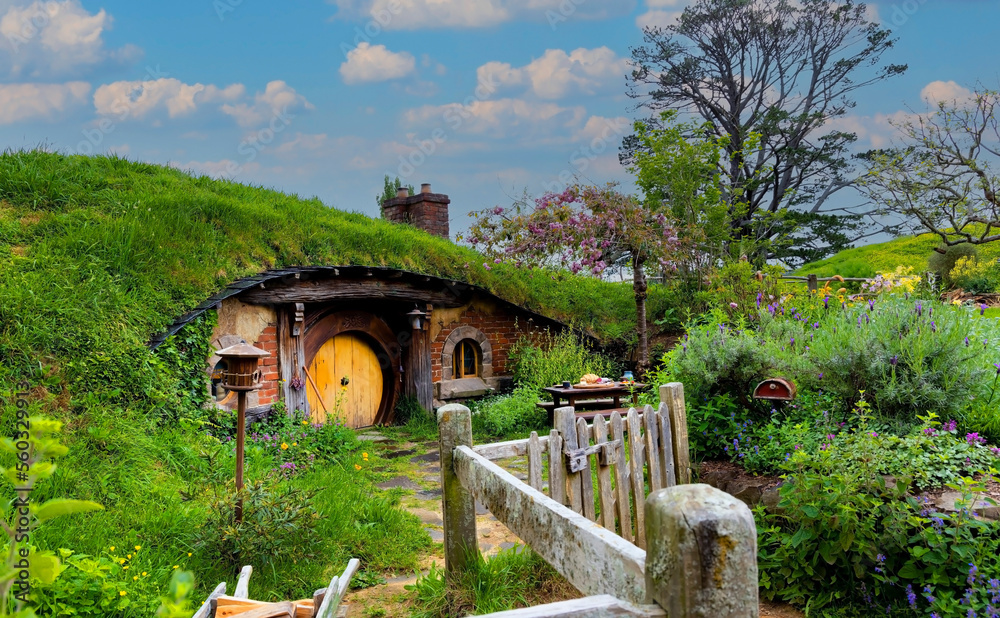 MATAMATA- NEW ZEALAND -NOVEMBER -2- 2022: Hobbiton - movie set created ...