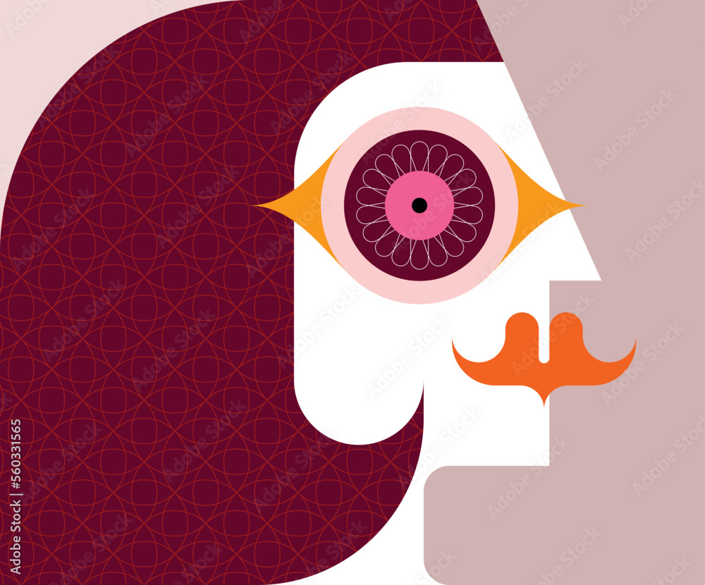 Pop art design of five different people portraits vector illustration ...