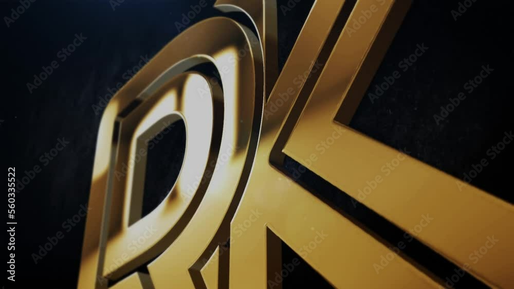 RK letter logo animation video, R and K golden 3d metal alphabet ...
