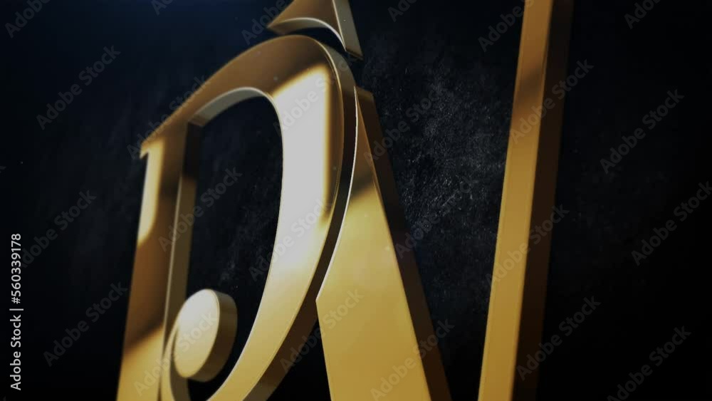 Vidéo Stock RV letter logo animation video, R and V golden 3d metal ...