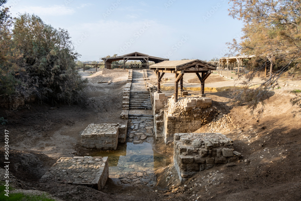 holy places on the Jordan River where Jesus was baptized from the side ...