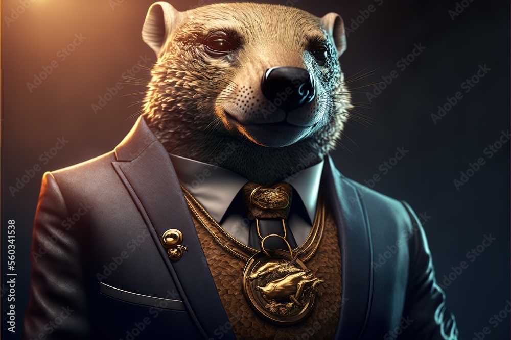 Gangster animal in a black three-piece suit and smoking golden cigar ... Gangster animal in a black three-piece suit and smoking golden cigar ...