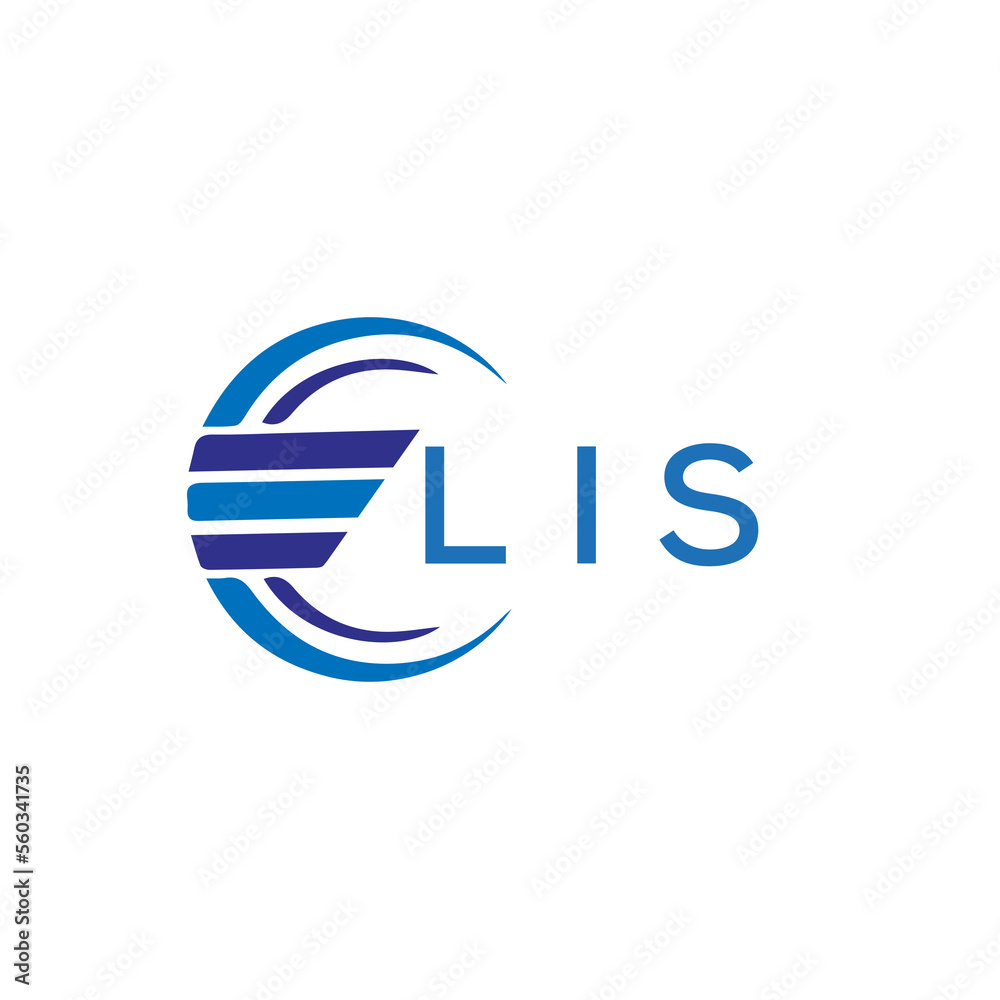 LIS letter logo. LIS blue image on white background. LIS vector logo ...
