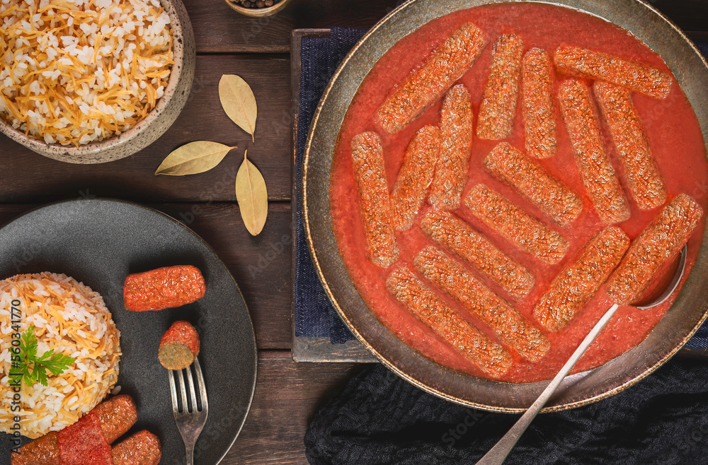 Arabic Cuisine; Egyptian traditional "Rice Kofta". It consists of ...