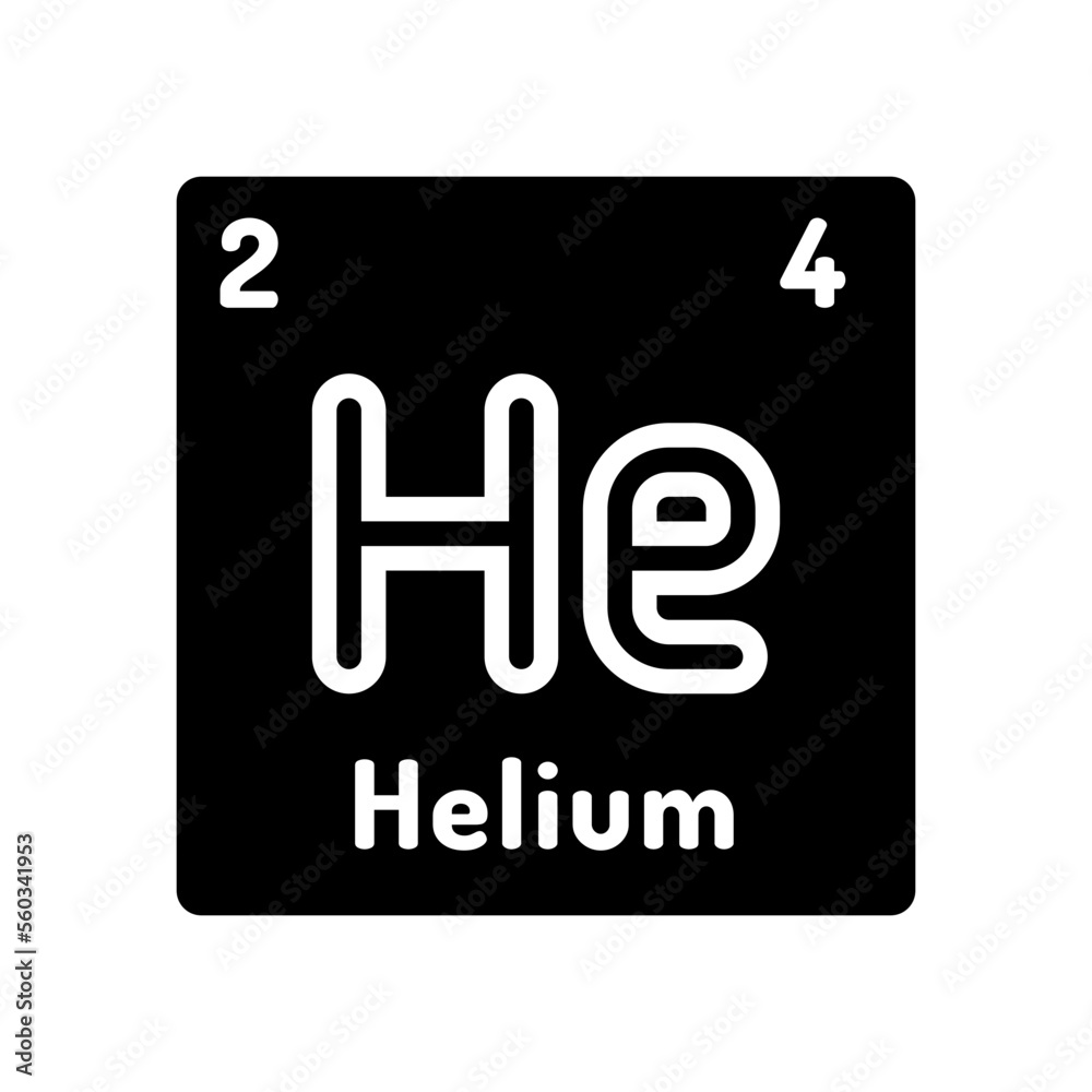 helium chemical element glyph icon vector. helium chemical element sign ...