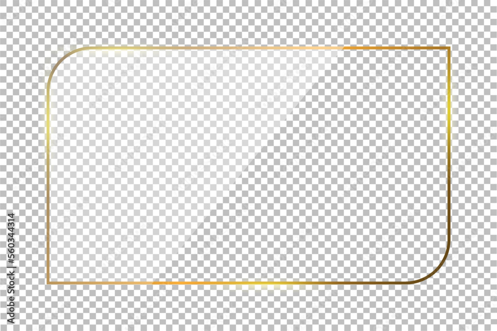 Vektorová grafika „Luxury gold border isolated on transparent background. Glowing gradient ...