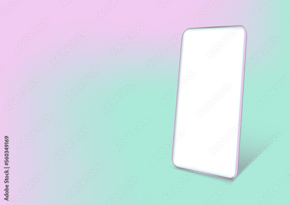 3d smartphone with empty screen for mockup mobile concept. Showcase ...