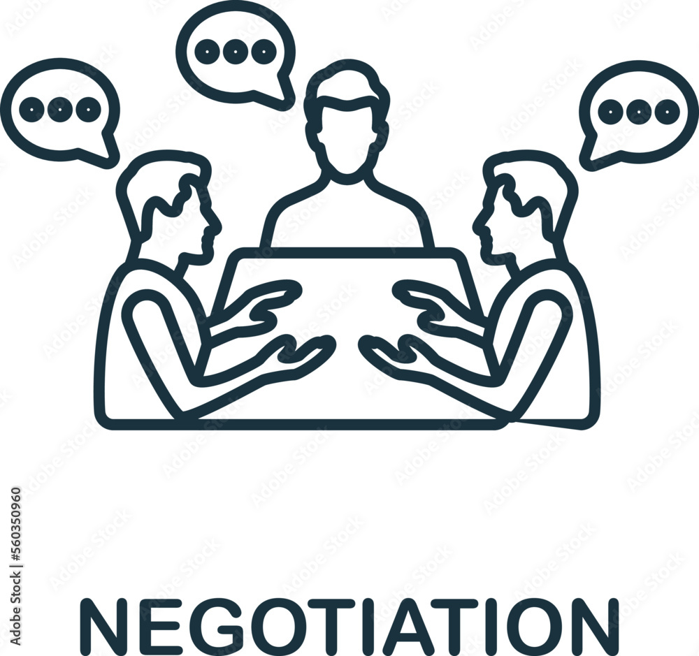 Negotiation icon. Monochrome simple Life Skills icon for templates, web ...