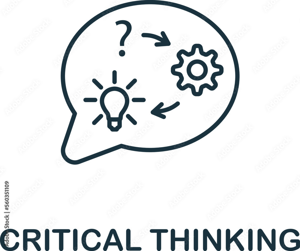 Critical Thinking icon. Monochrome simple Life Skills icon for ...