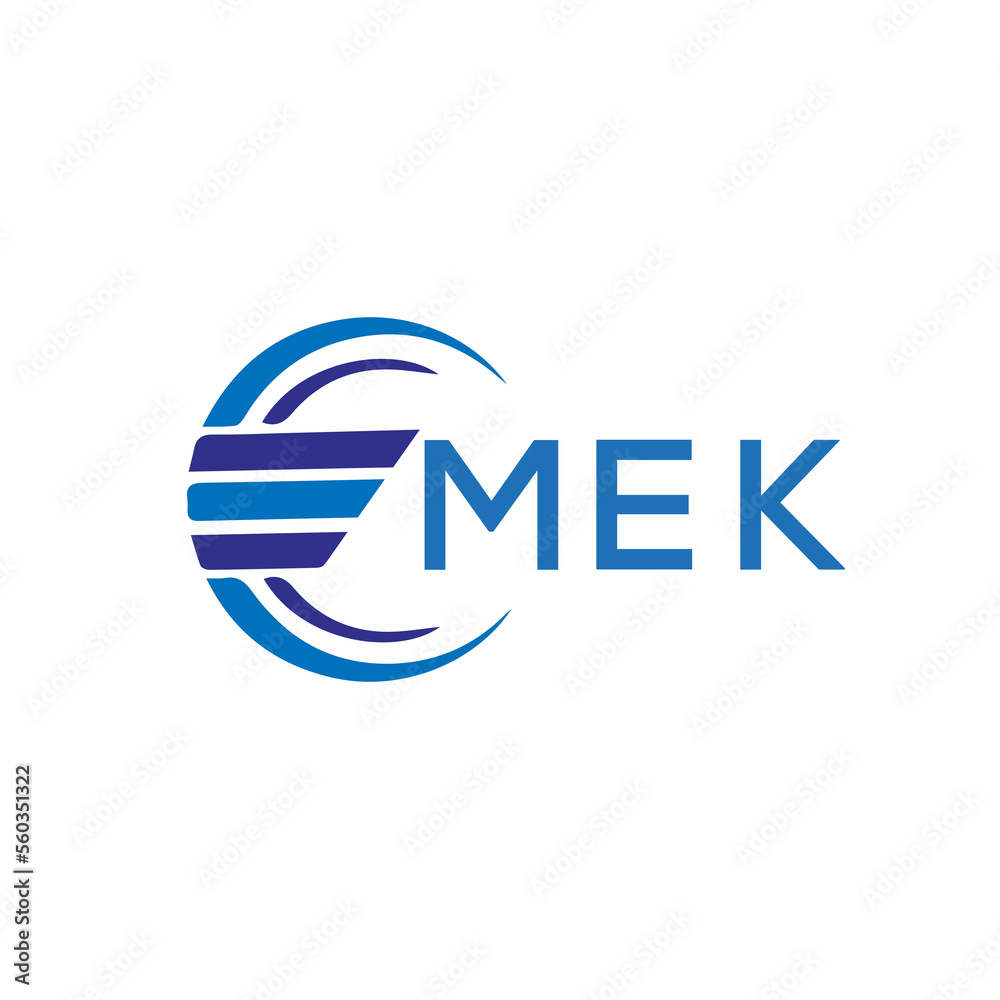 Vecteur Stock MEK letter logo. MEK blue image on white background. MEK ...
