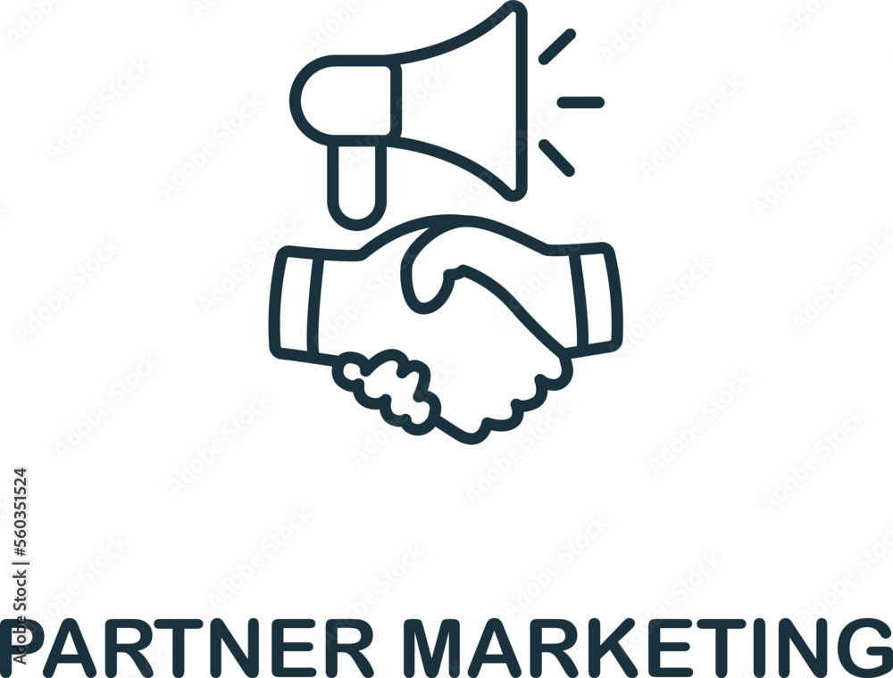 Partner Marketing icon. Monochrome simple Marketing Strategy icon for ...