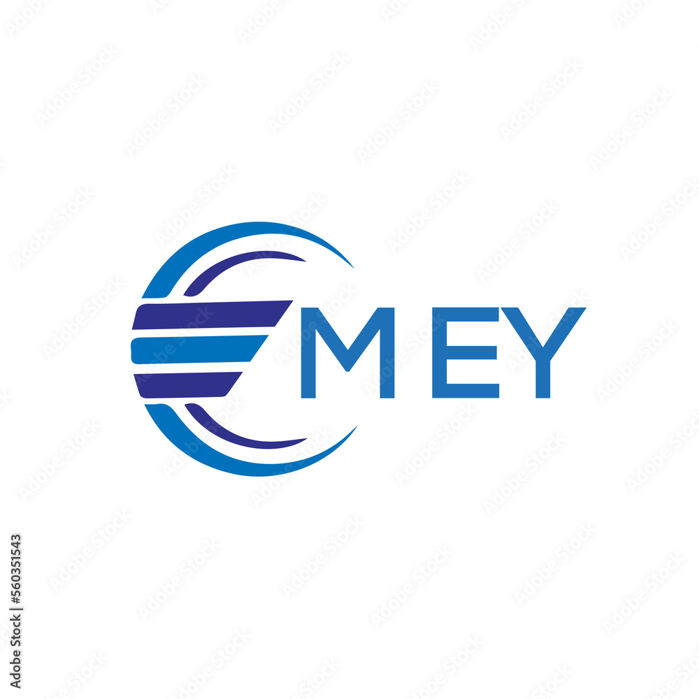 MEY letter logo. MEY blue image on white background. MEY vector logo ...