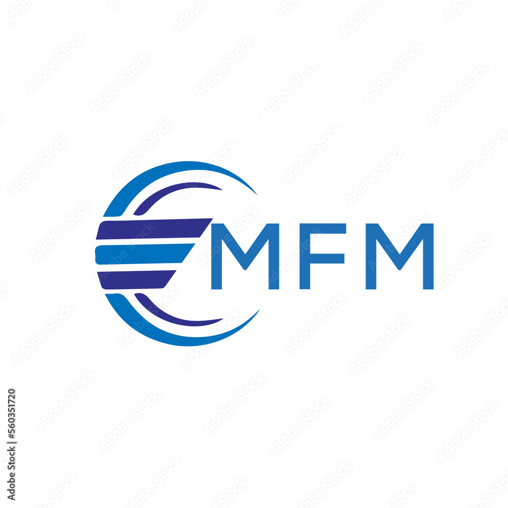 MFM letter logo. MFM blue image on white background. MFM vector logo ...