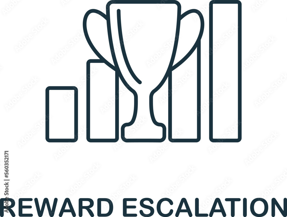 Reward Escalation icon. Monochrome simple Neuromarketing icon for ...