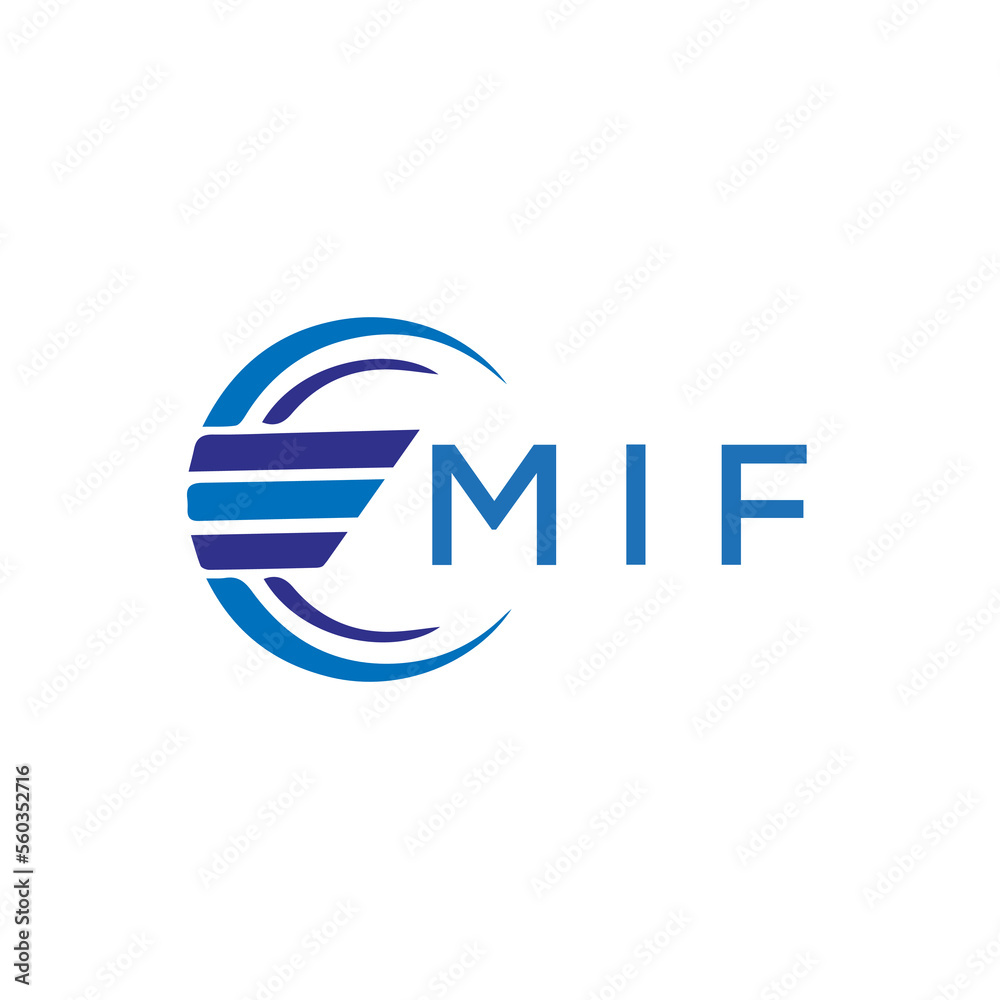 MIF letter logo. MIF blue image on white background. MIF vector logo ...