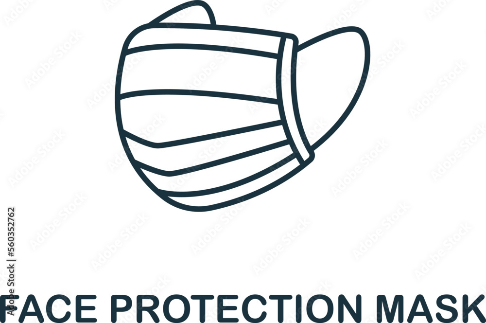 Face Protection Mask icon. Monochrome simple New Normality icon for ...