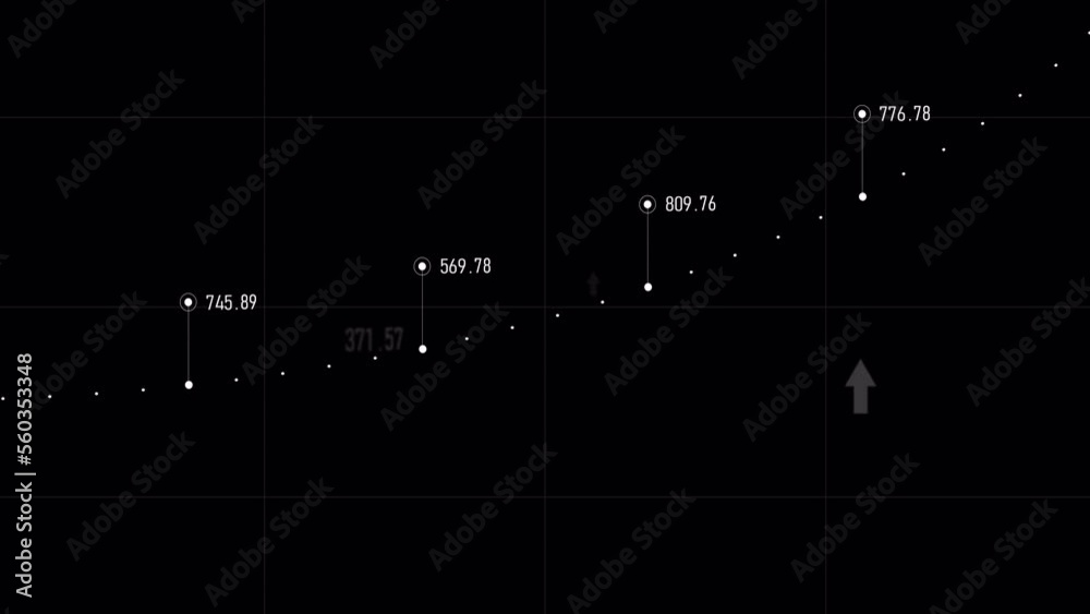 Successful growth trend line graph going Up. Financial data and ...