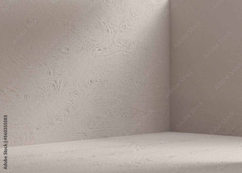 Empty scene with beautiful light and rough texture. Beige background ...