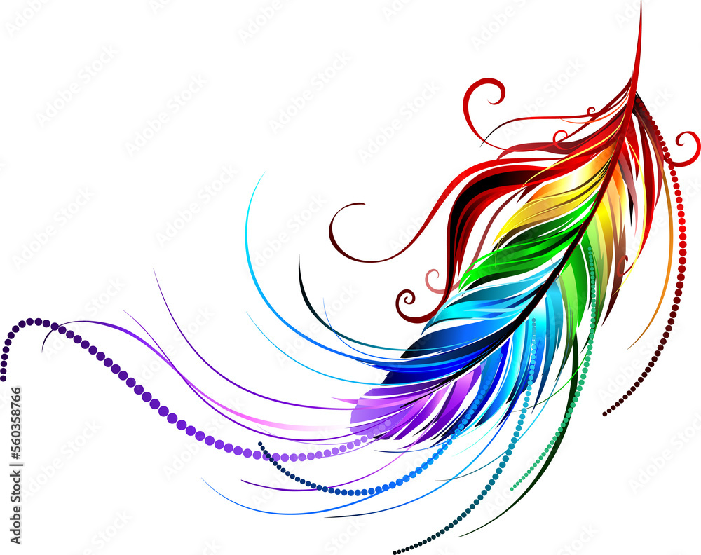 rainbow feather Stock Illustration | Adobe Stock