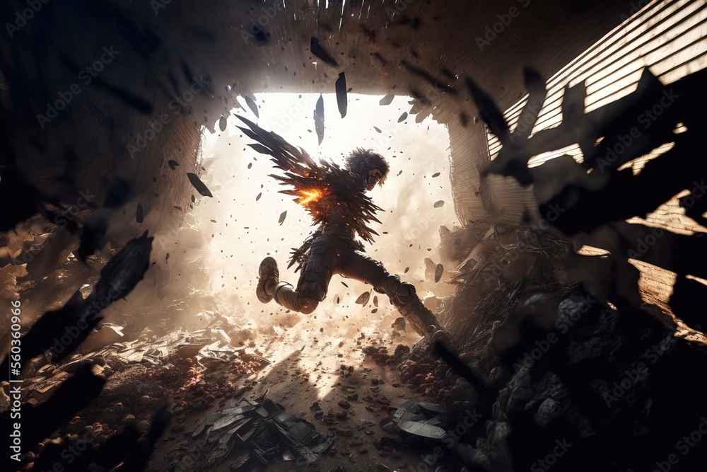 Warrior fighting scene. Flame. Medieval times. fantasy scenery. concept ...