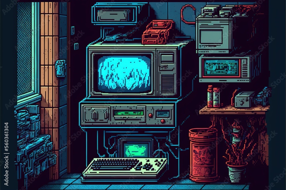 Retroactive pc computer screen shot in a style of 1990s point and click ...