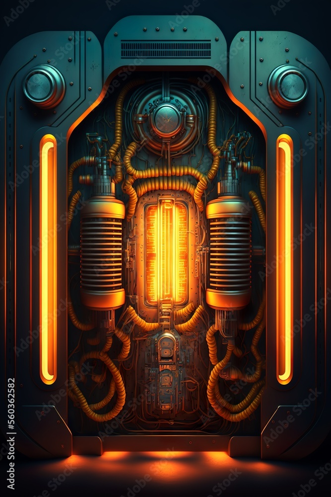 Steampunk furnace with burning energy in mechanical steam engine with ...