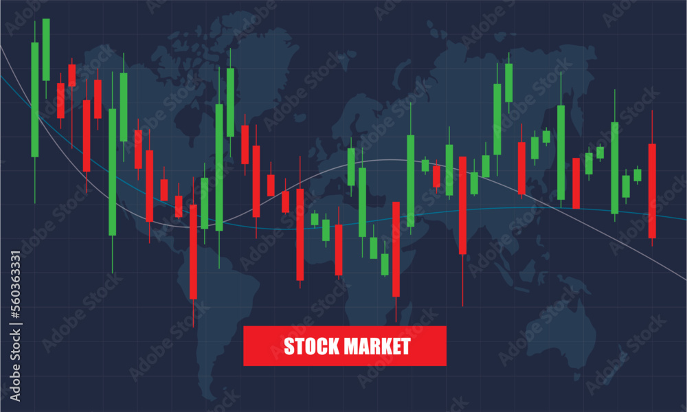 Vektorová grafika „stock market investment trading business candlestick ...
