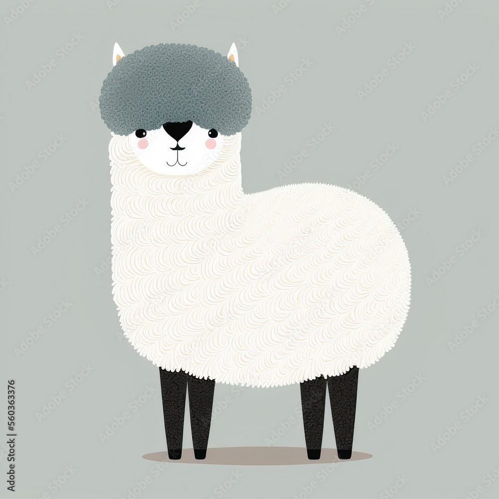 Alpaca in a minimalist design. Suitable for cards, notebooks, posters ...