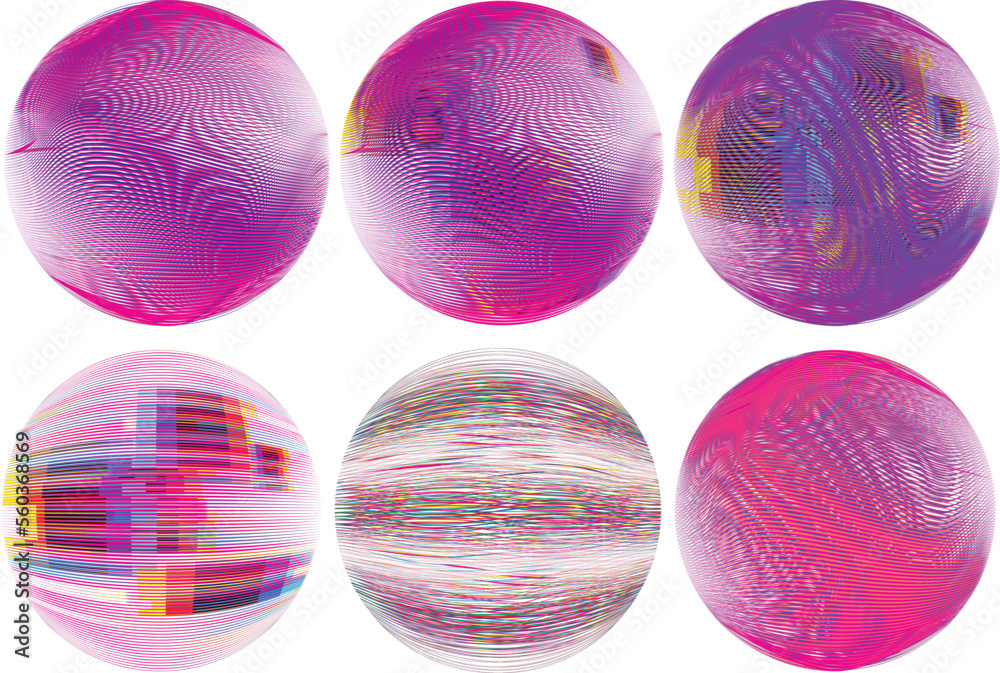 Set of spheres . Lines constructed transparent sphere .Vector ...
