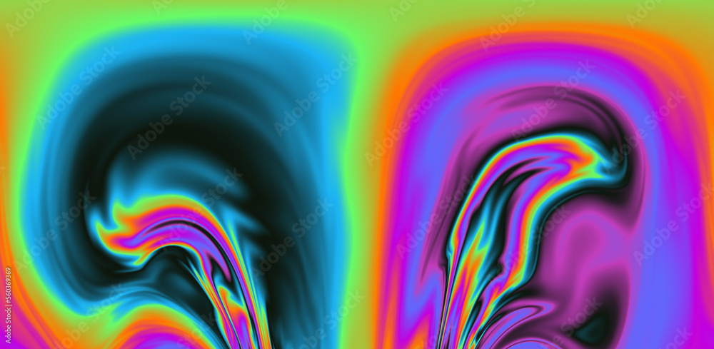 Neon holographic background with rainbow strains and leaks. Lomography ...