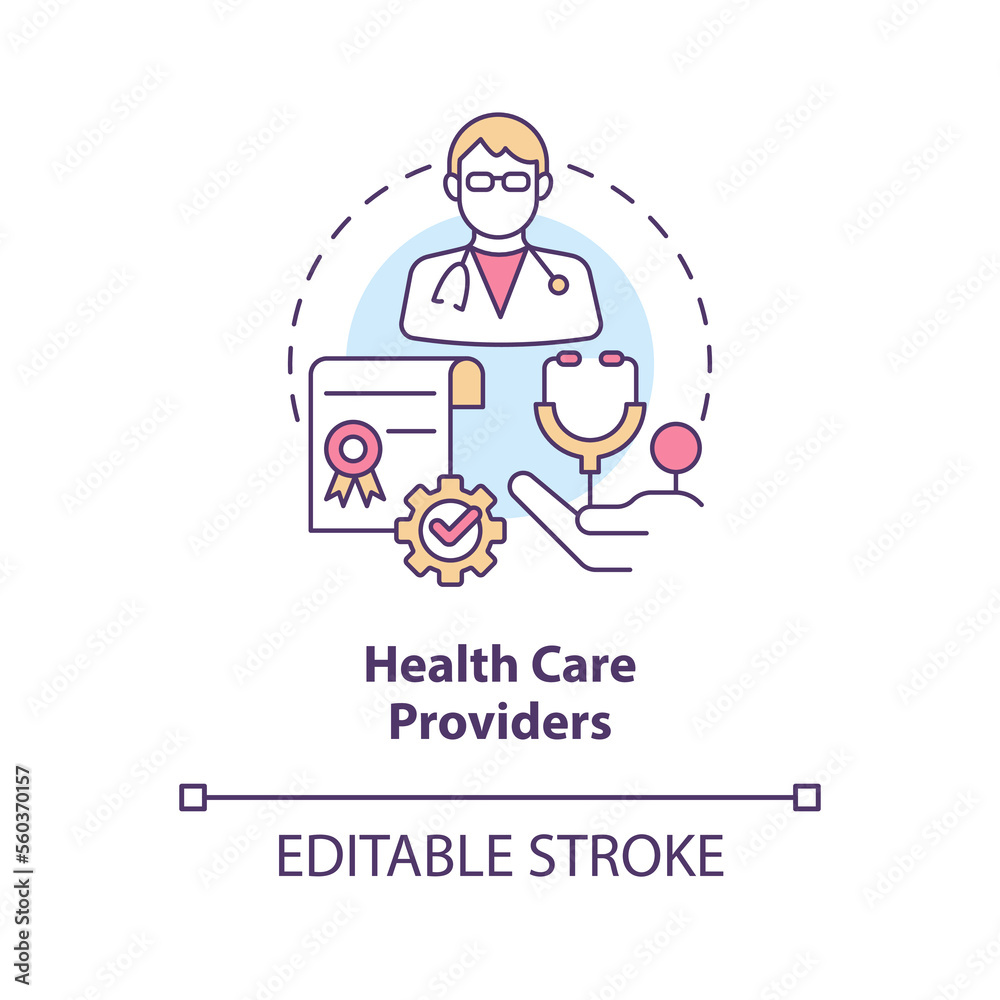 Health care providers concept icon. Chronic disease comprehensive care ...