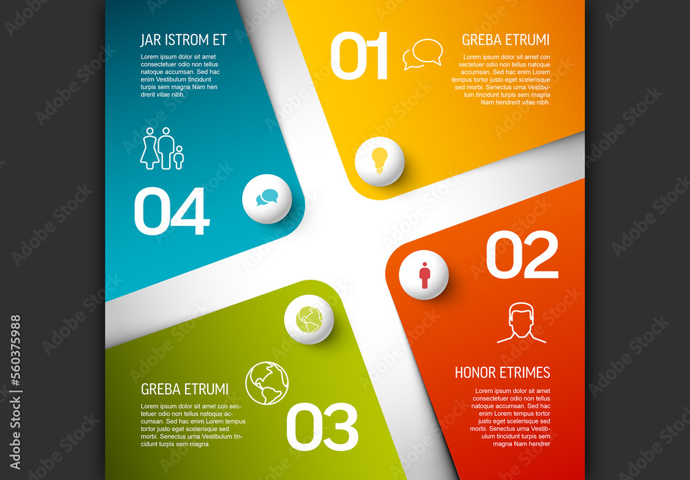 Abstract schema template with four sections / steps Stock Template ...