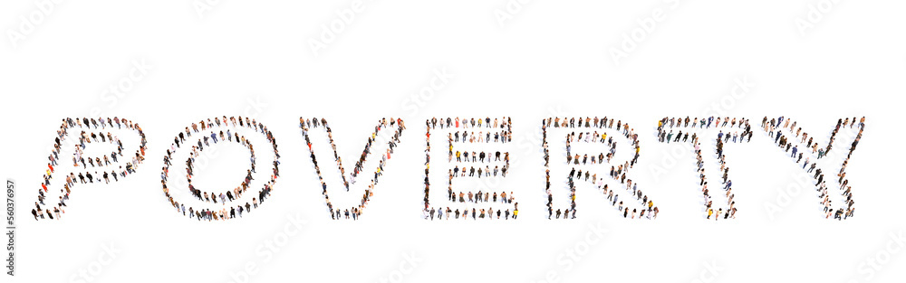 Concept or conceptual large community of people forming the word ...