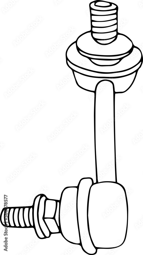 Car suspension stabilizer bar icon, hand drawn. Vector illustration ...