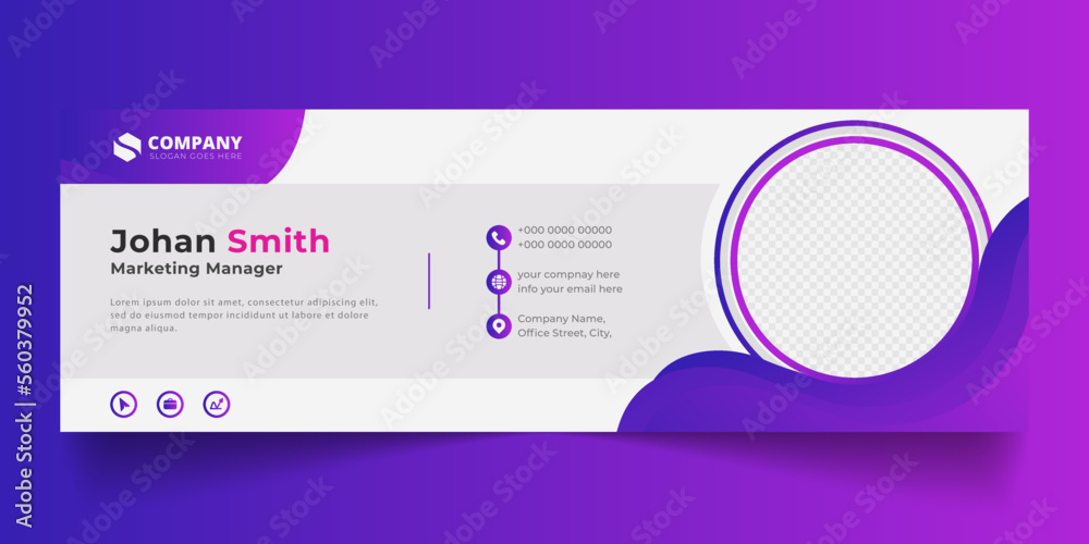 Corporate email signature banner vector template sign Stock Vector ...