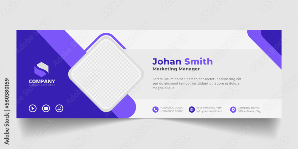 corporate email signature with modern layout Business abstract blue ...